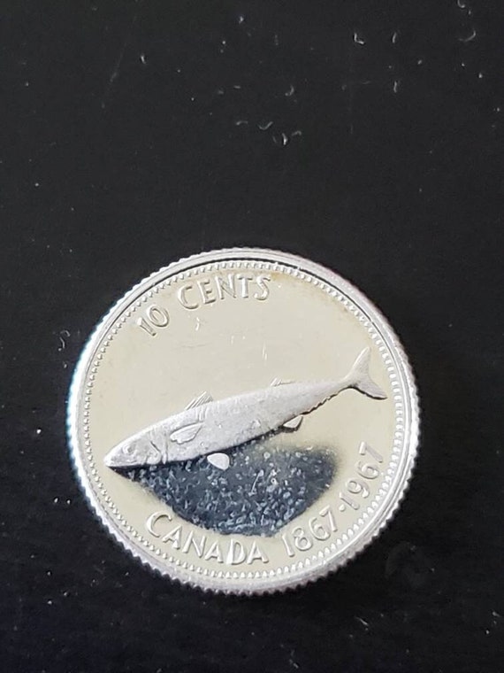 1967 Canada silver proof dime fish coin Coins & Money Collectibles Art ...