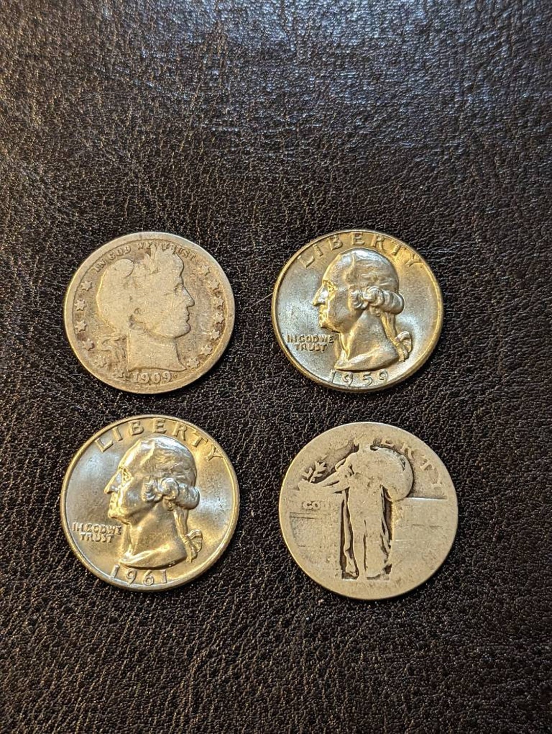 Us Silver Quarters Lot, Antique Circulated American 90 Percent Silver ...