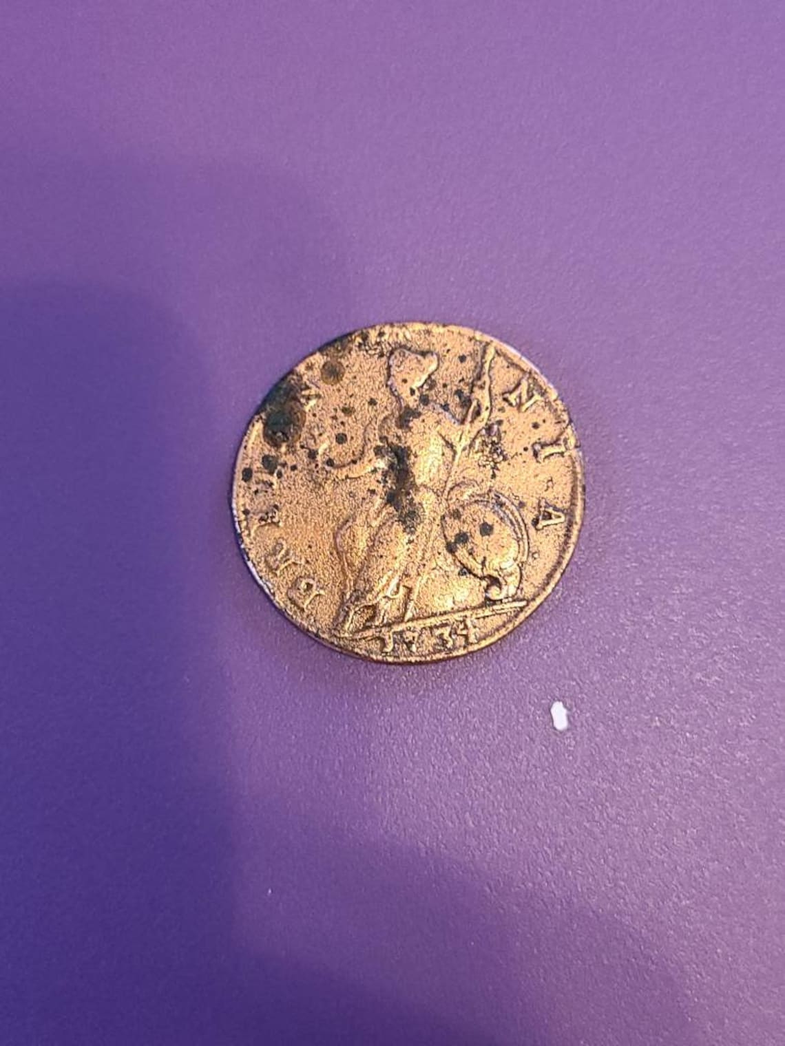 1734 British Penny Britania Copper Colonial Era Coin Great - Etsy