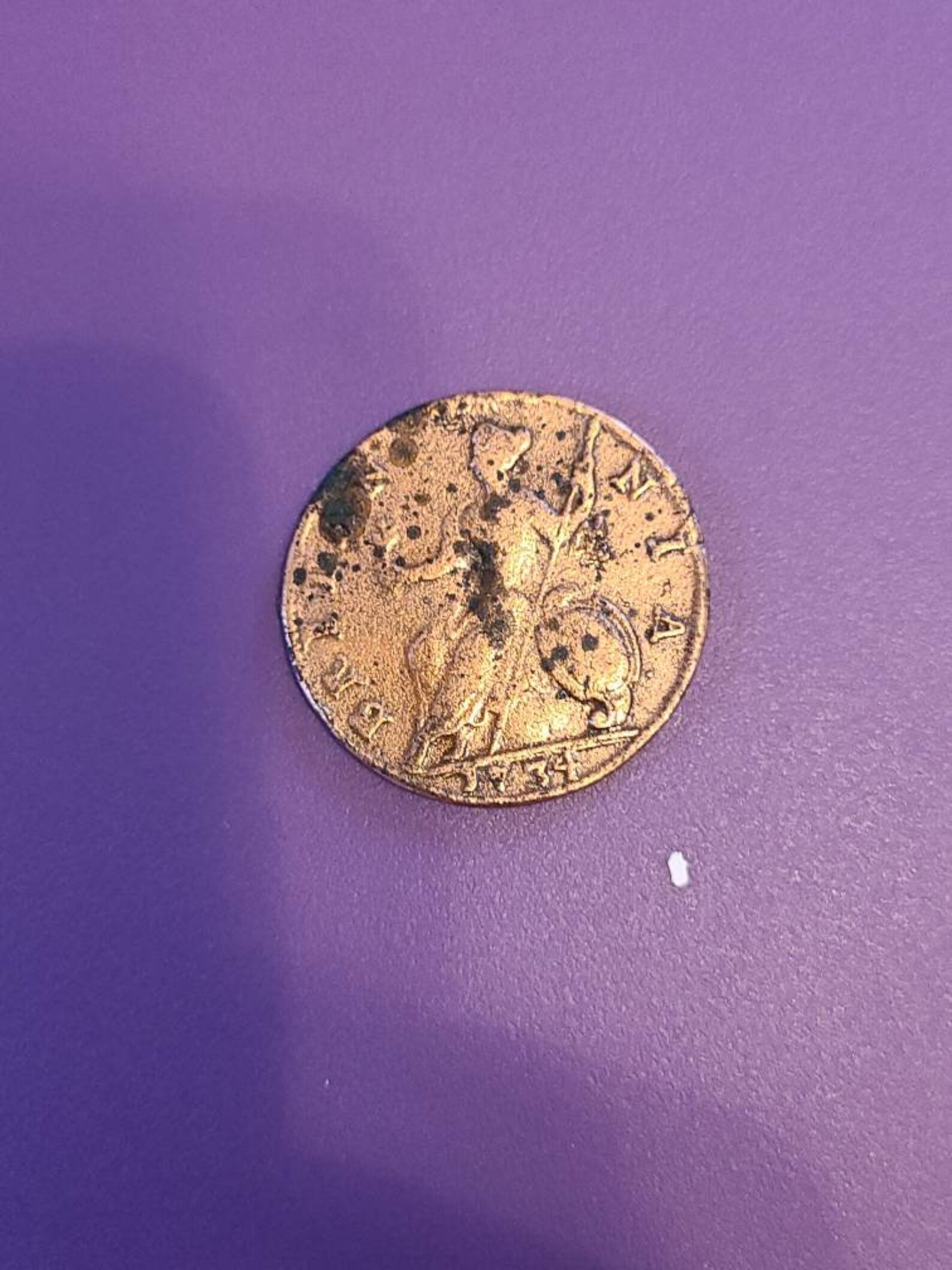 1734 British Penny Britania Copper Colonial Era Coin Great - Etsy