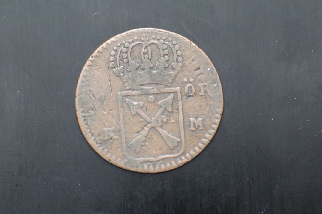 1749 Nordic Copper Ore Coin, Colonial Era Coins, Old World Foreign Coin ...