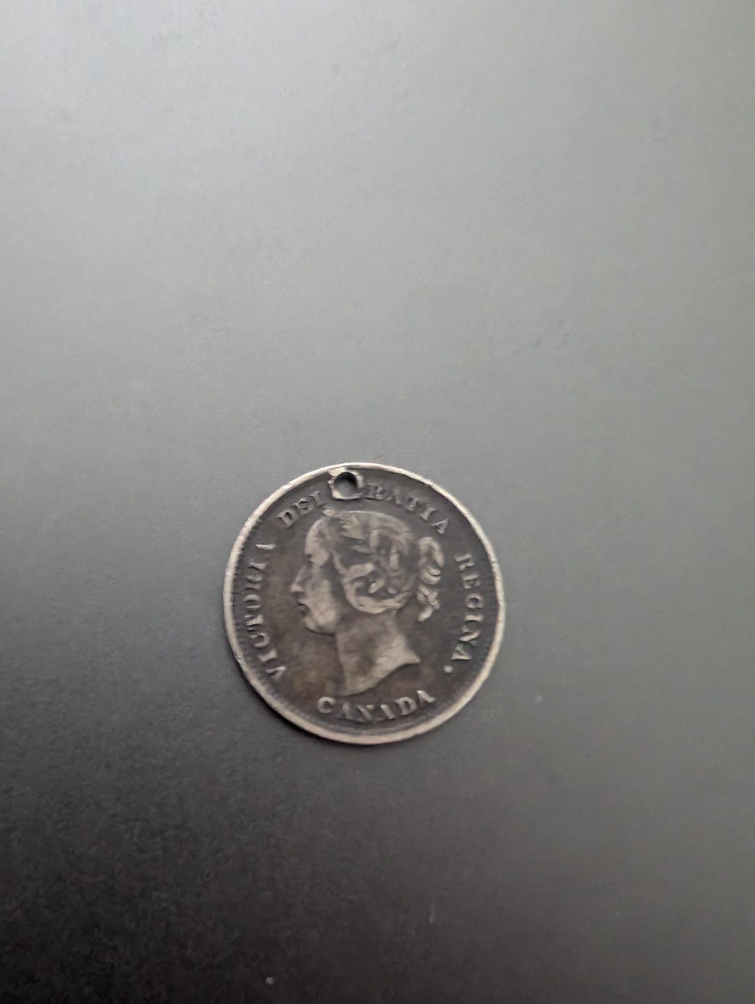 1886 Canadian Silver 5 Cent Coin: Queen Victoria Sterling Jewelry Charm ...