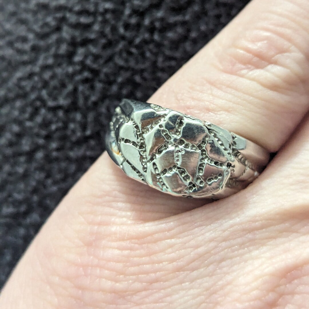 Mens Sterling Silver Pinkie Ring Retro Size 10 - Etsy