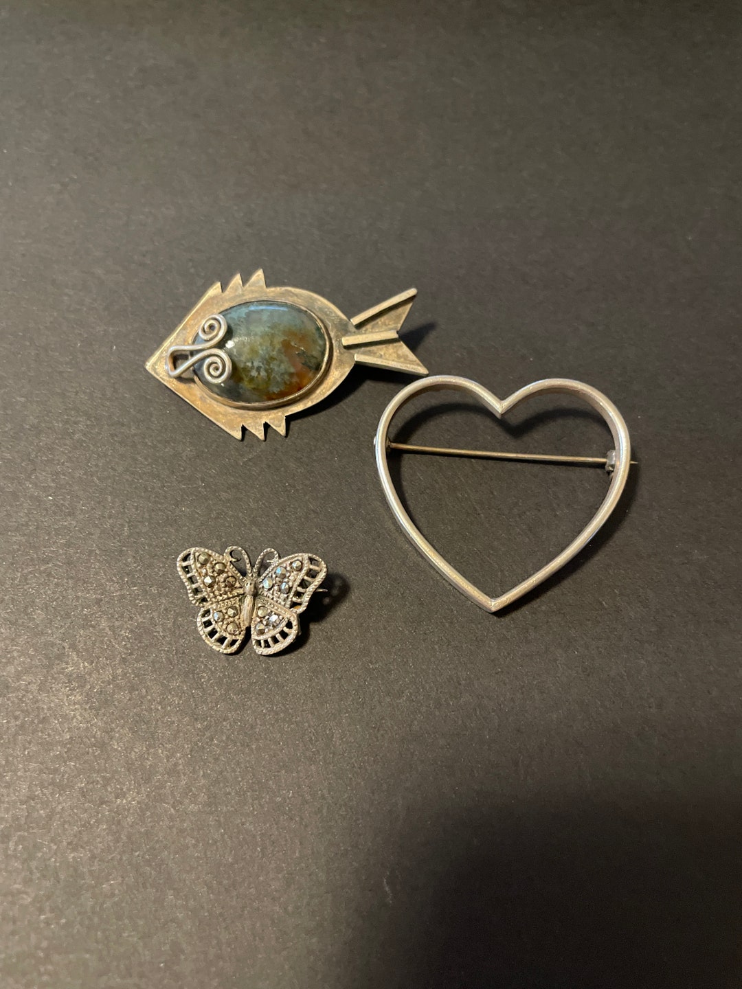 Sterling Silver Women’s Pins Collection With Some Jewelers Hallmarks ...