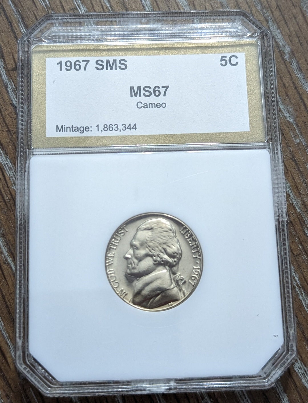 1967 Graded Sms Nickel, Pci Ms67 Full Cameo Finish - Etsy