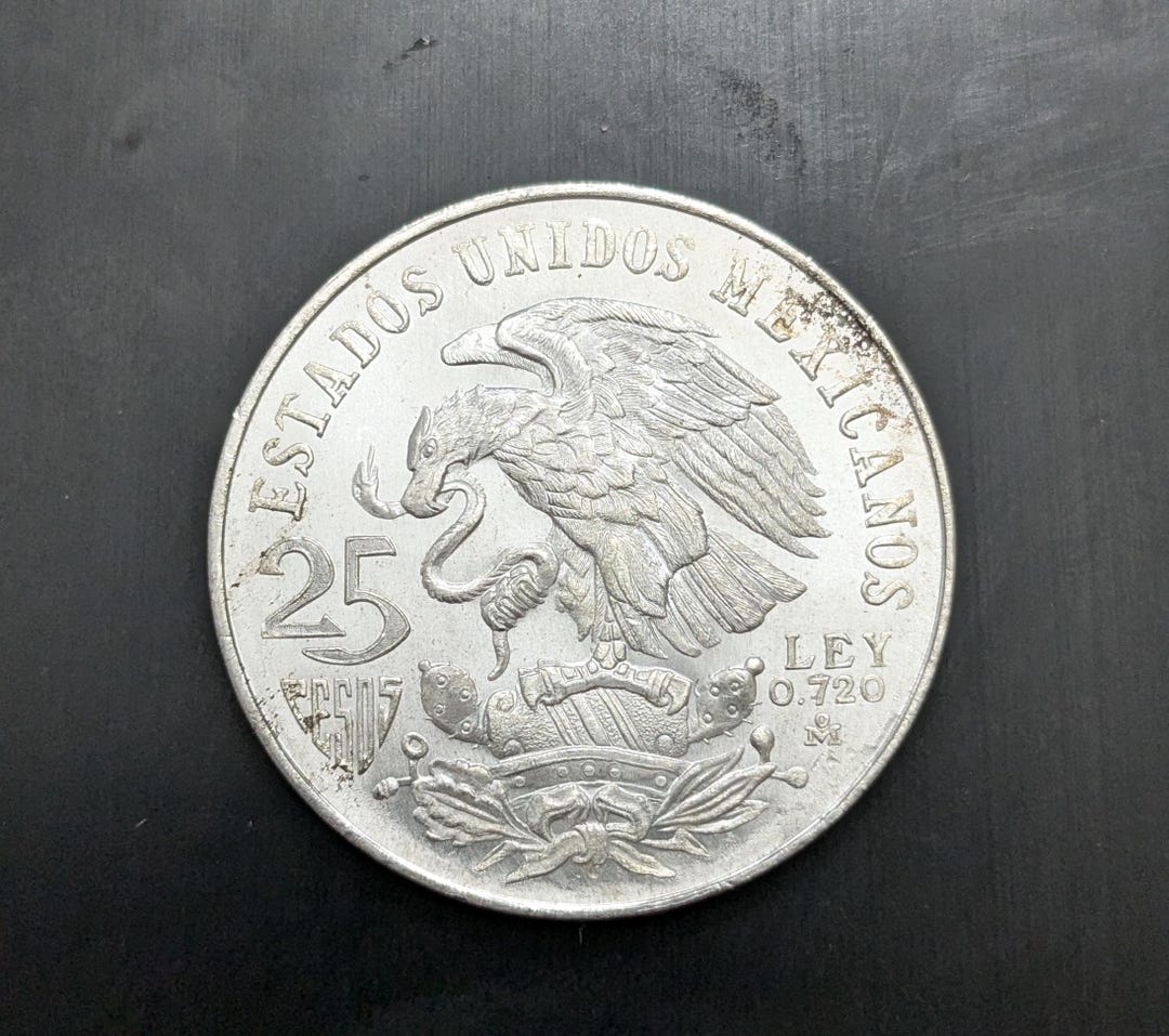 Vintage Mexican Silver Coin: 1967 Large Silver Olympics Coin - Etsy