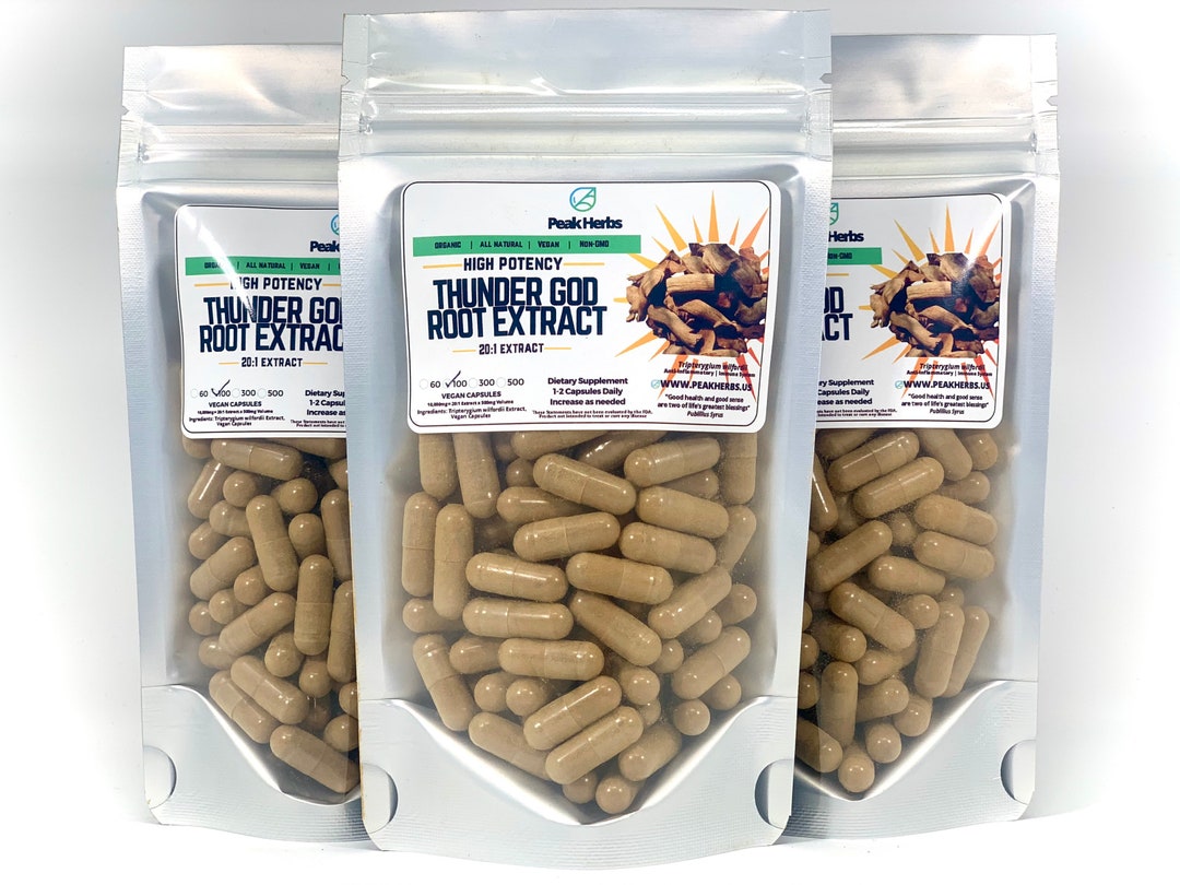 Thunder God Root Extract Capsules - Pure Tripterygium Wilfordii 20x ...