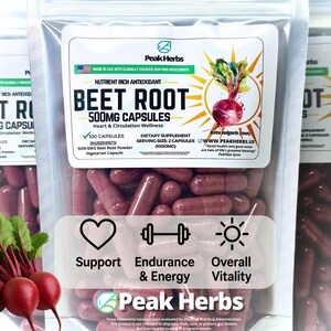 Beet Root Capsules: Premium Grade All Natural NON-GMO Herbal ...