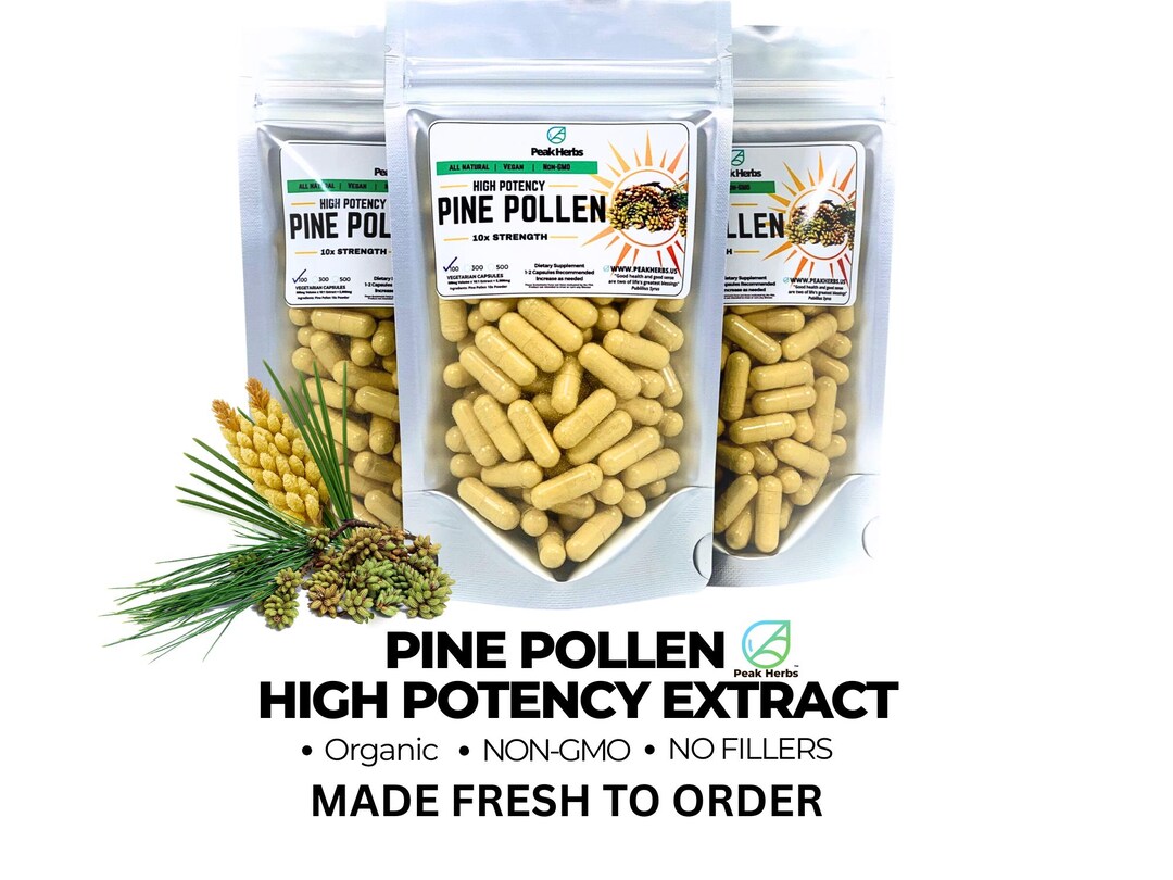 Pine Pollen Extract Capsules: High Potency 1000mg NON-GMO Premium ...