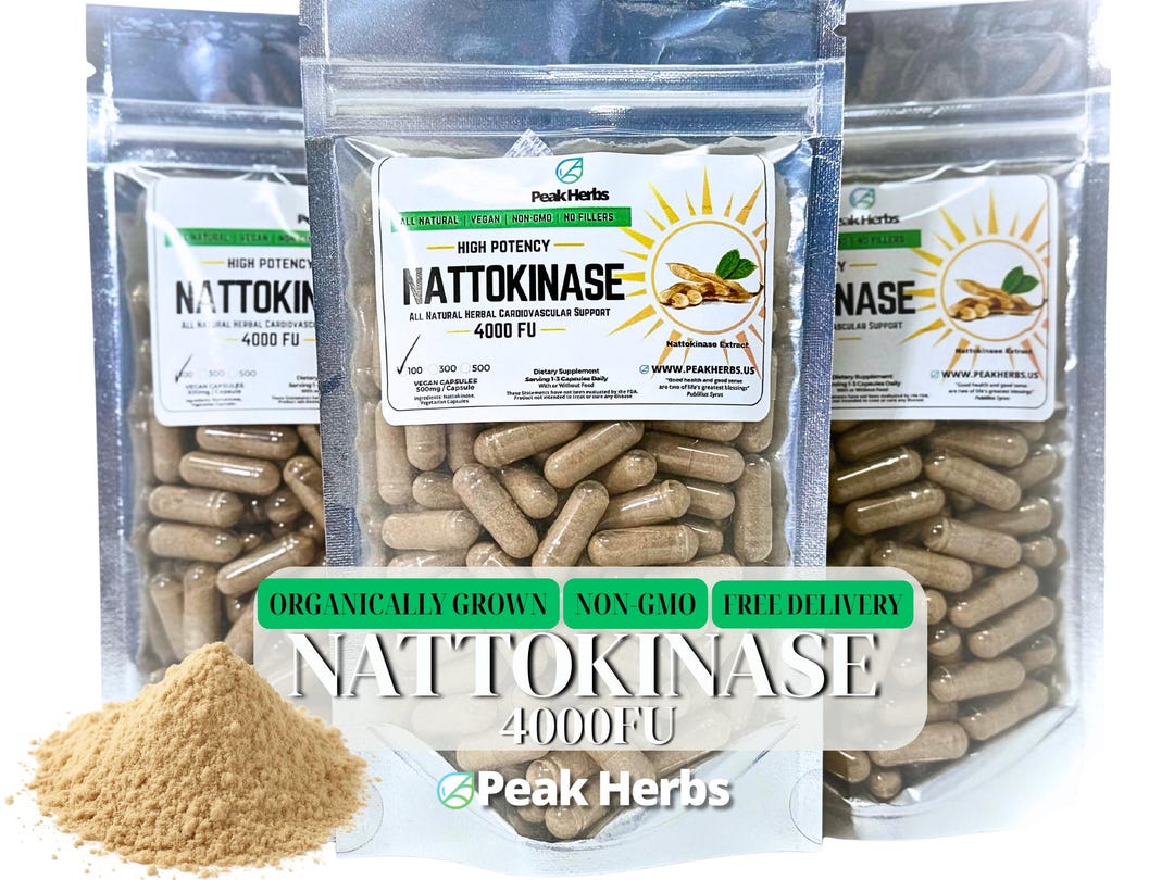 Organic Nattokinase 4000FU Capsules: High Potency NON-GMO Herbal ...