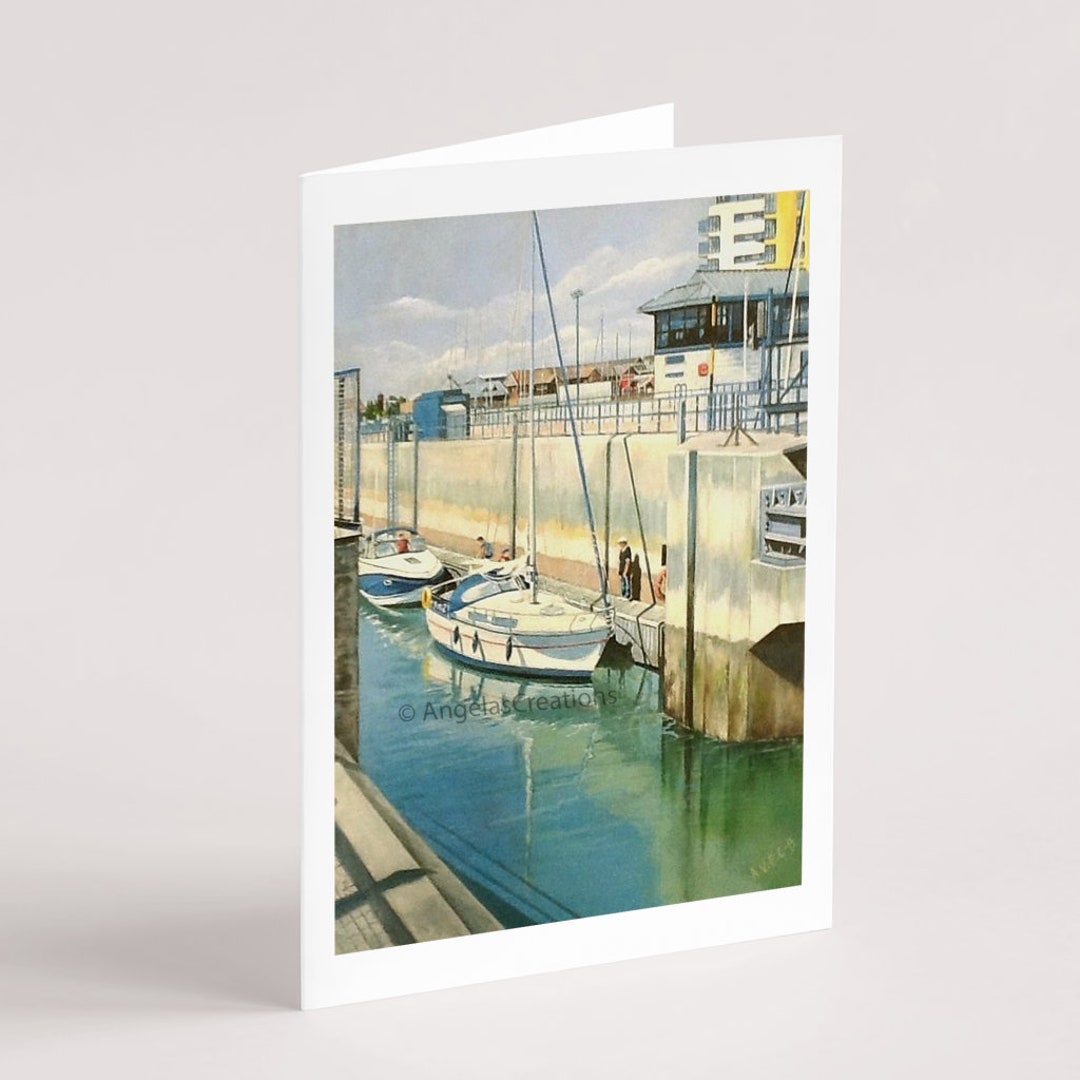 The Lock Sovereign Harbour Sussex Greeting Card Sussex - Etsy