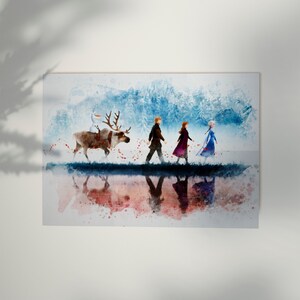 Fairytale Walking Poster Watercolor Style Photo Print Artwork Matte and ...