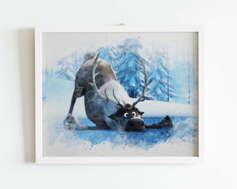 Frozen Poster Sven Frozen 2 Film Watercolor Style Print Art | Etsy