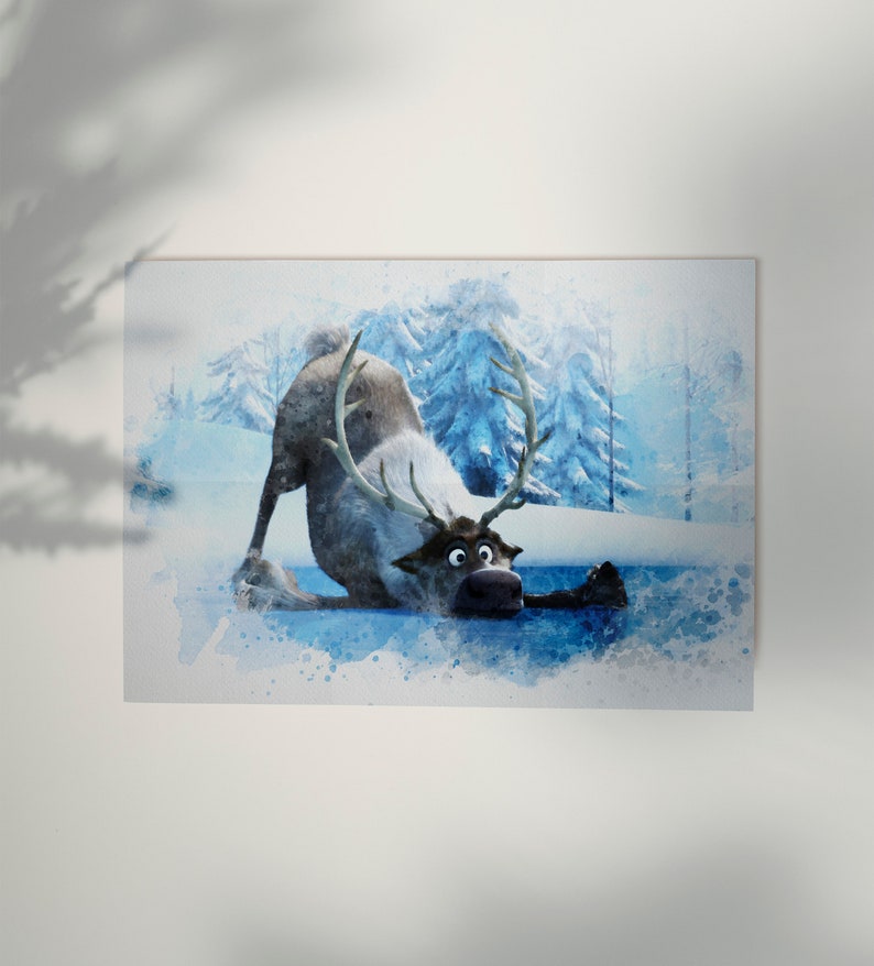 Frozen Poster Sven Frozen 2 Film Watercolor Style Print Art | Etsy