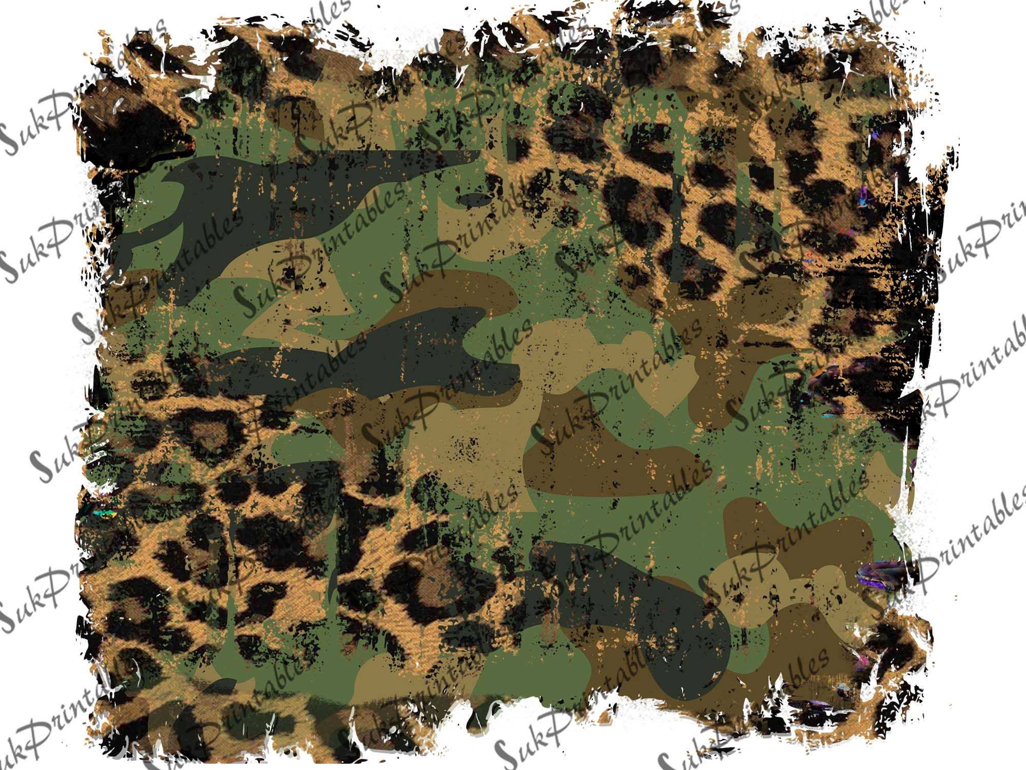 Camouflage Leopard Background PNG Camo Frame png Distressed | Etsy