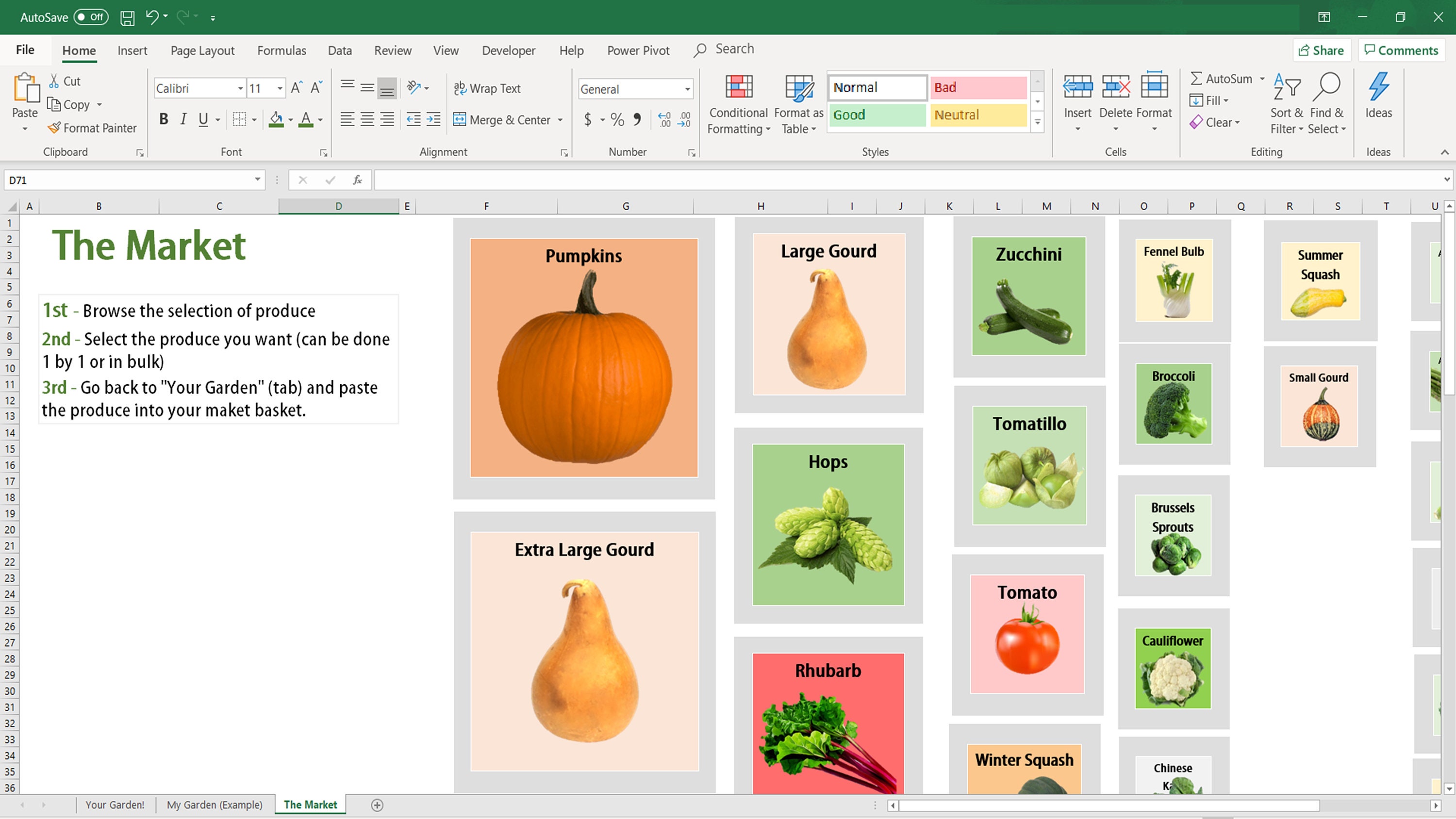 Excel Garden Planner Spreadsheet – Scaled Vegetable Layout Tool ...