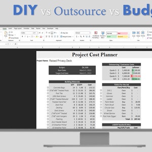 Project Cost Planner and DIY Calculator This Spreadsheet Will Help You ...