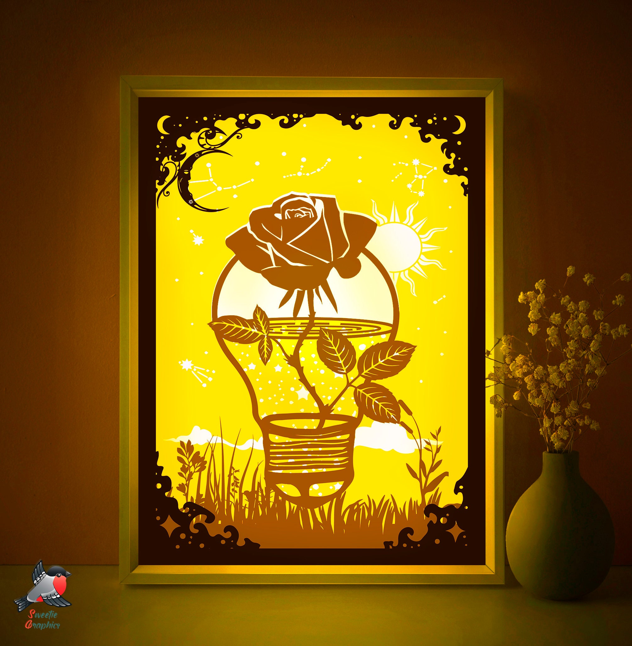 Clip Art Stars Fayrytale Shadowbox Paper Cutting Template Lightbox SVG ...