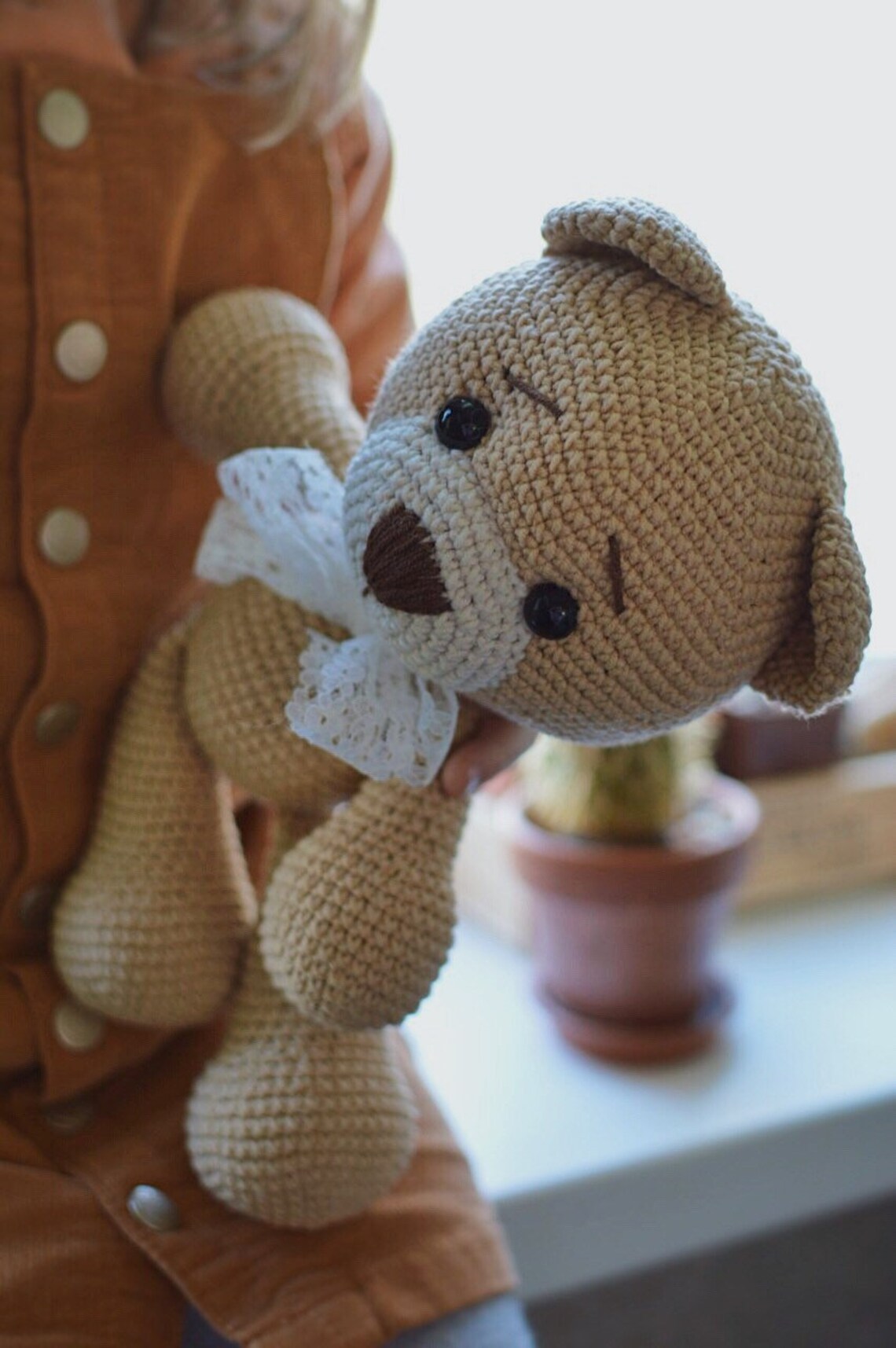 Stuffed Teddy Bear Crochet Toy Cute Big and Small Brown Teddy Bear Mom ...