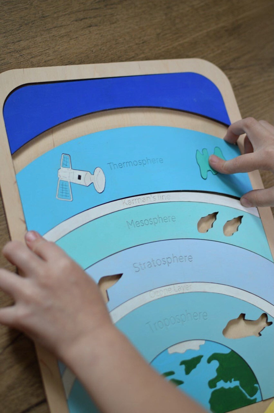 Gift for Kids Earth's Atmosphere Activity Educational Kids Room Jigsaw ...