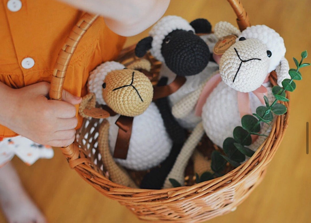 Triplet Baby Gift Set: Stuffed Sheep Triplet Toys, Crochet Triplets ...