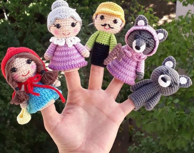 Finger Wool Puppets little Red Riding Hood - Etsy