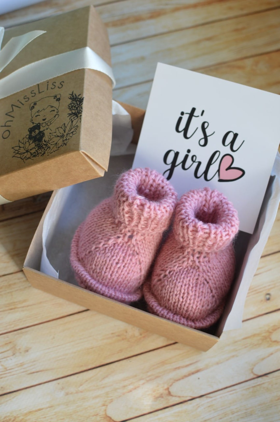 Gender Reveal Gift Box With Teddy Toy It's a Girl Baby Gift Basket for ...