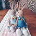 Bunny, Crochet Long Legs Rabbit With Salopette Overall, Crochet Toy for ...
