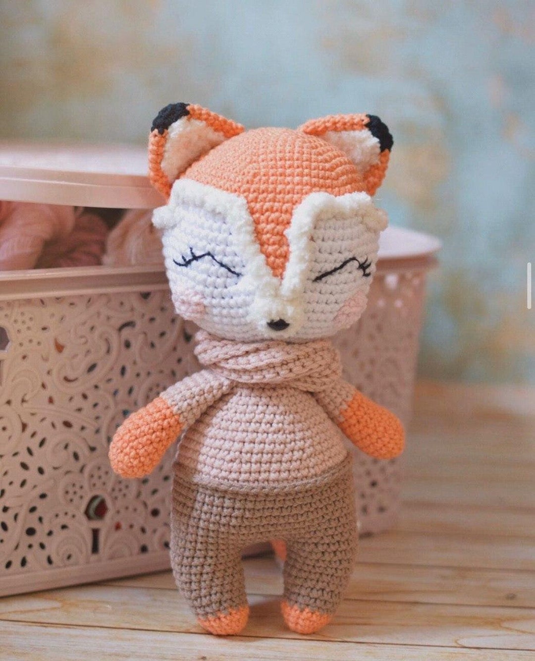 Crochet Plush Fox, Stuffed Toy Cute Plush Fox, Gift for Gir, New Mom ...