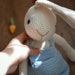 Bunny, Crochet Long Legs Rabbit With Salopette Overall, Crochet Toy for ...