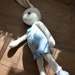 Bunny, Crochet Long Legs Rabbit With Salopette Overall, Crochet Toy for ...
