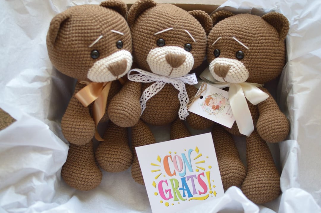 Triplet Baby Gift Set: Teddy Triplet Toys, Crochet Triplets Toys ...