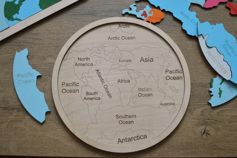 World Map Puzzle Handmade Wooden Map of the World Wood - Etsy