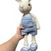 Bunny, Crochet Long Legs Rabbit With Salopette Overall, Crochet Toy for ...
