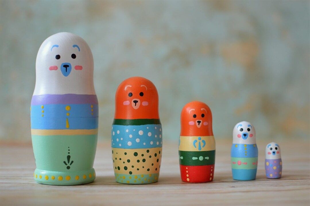 Wooden Nesting Toys for Kids Bear's Stacking Dolls Handmade Wooden Toys ...
