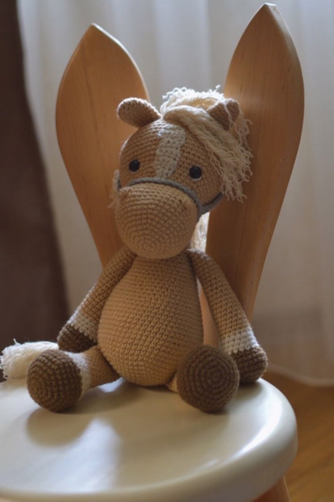 Crochet Big Beige Horse, Horse Pony Toy, Farmhouse Decor, Ranch Decor ...