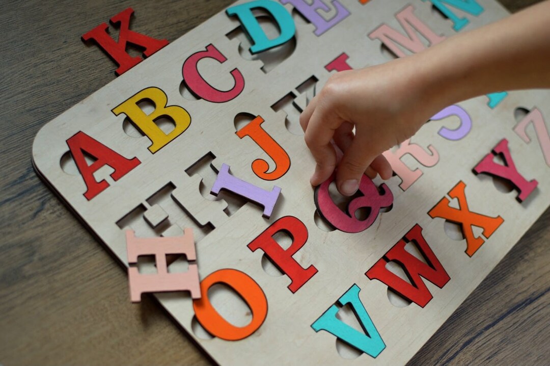 Wooden Alphabet Puzzle, School-age Toys, ABC Puzzle, Gifts for Kids ...