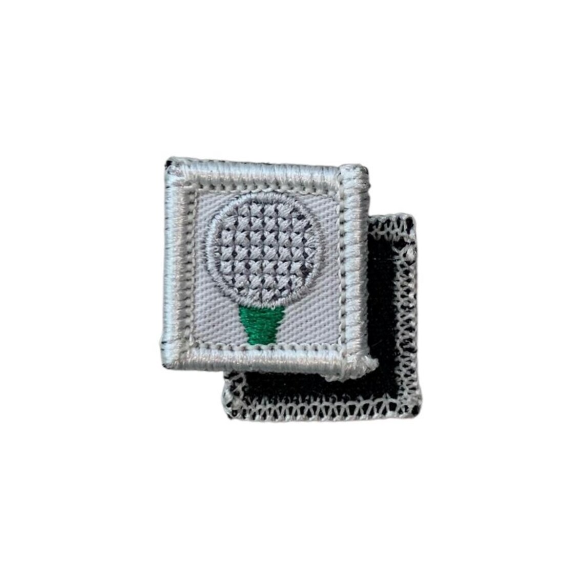 Micro 1x1 Golf Ball on Tee Hook & Loop Patch: Loyalty Badge - Made in ...