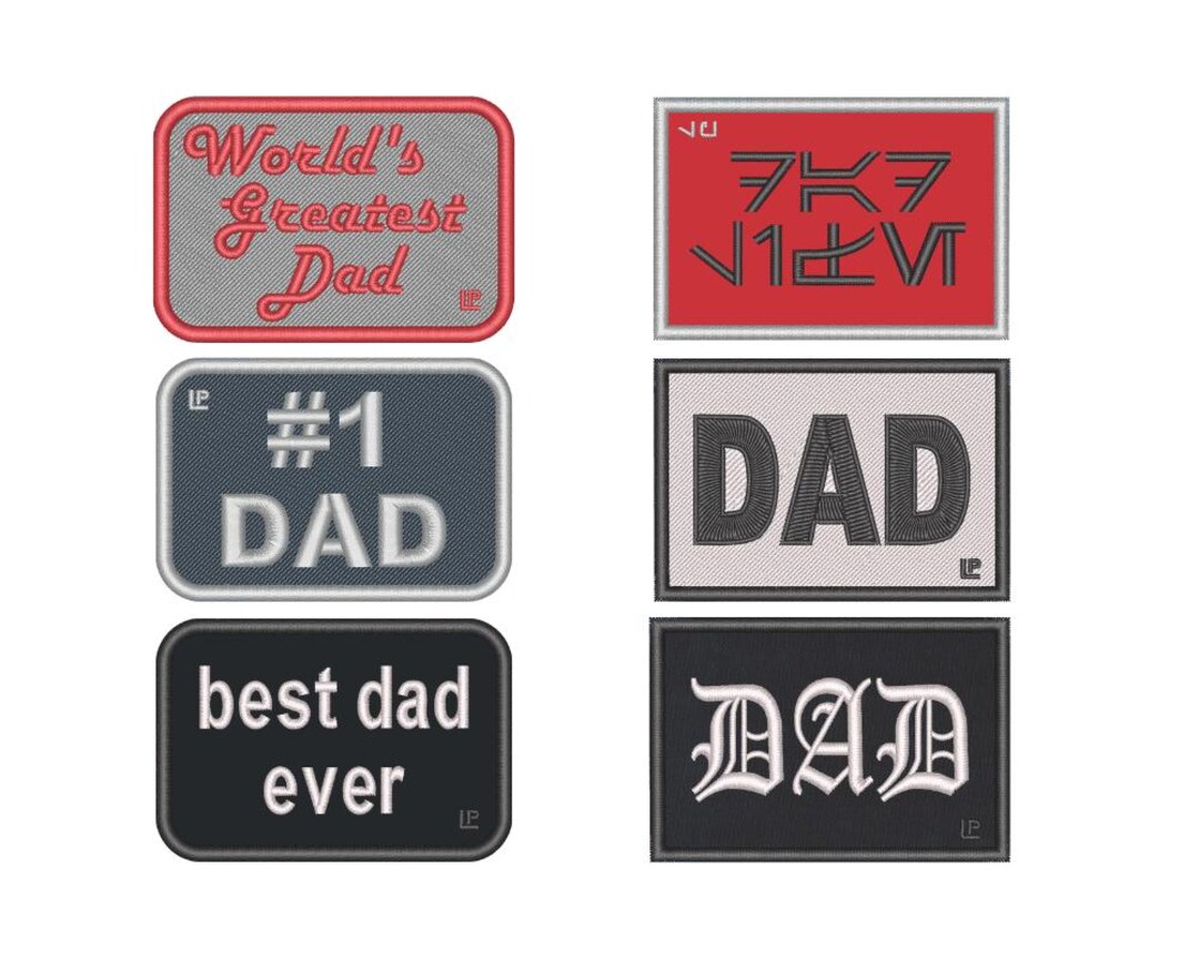 Father's Day Hook & Loop 2x3 Patch Collection Best Dad Patches ...