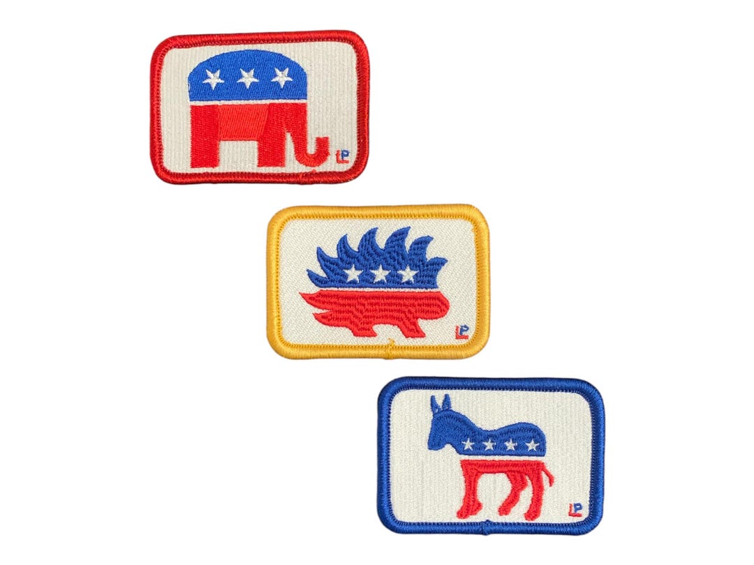 Political Party 2x3 Removable Patch Republican Patch Libertarian Patch ...