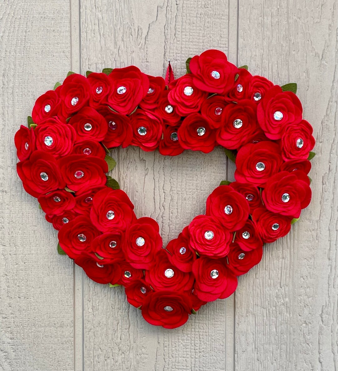 Red Rose Heart Wreath, Valentine's Rose Heart Wreath, Rose Wreath, Red ...