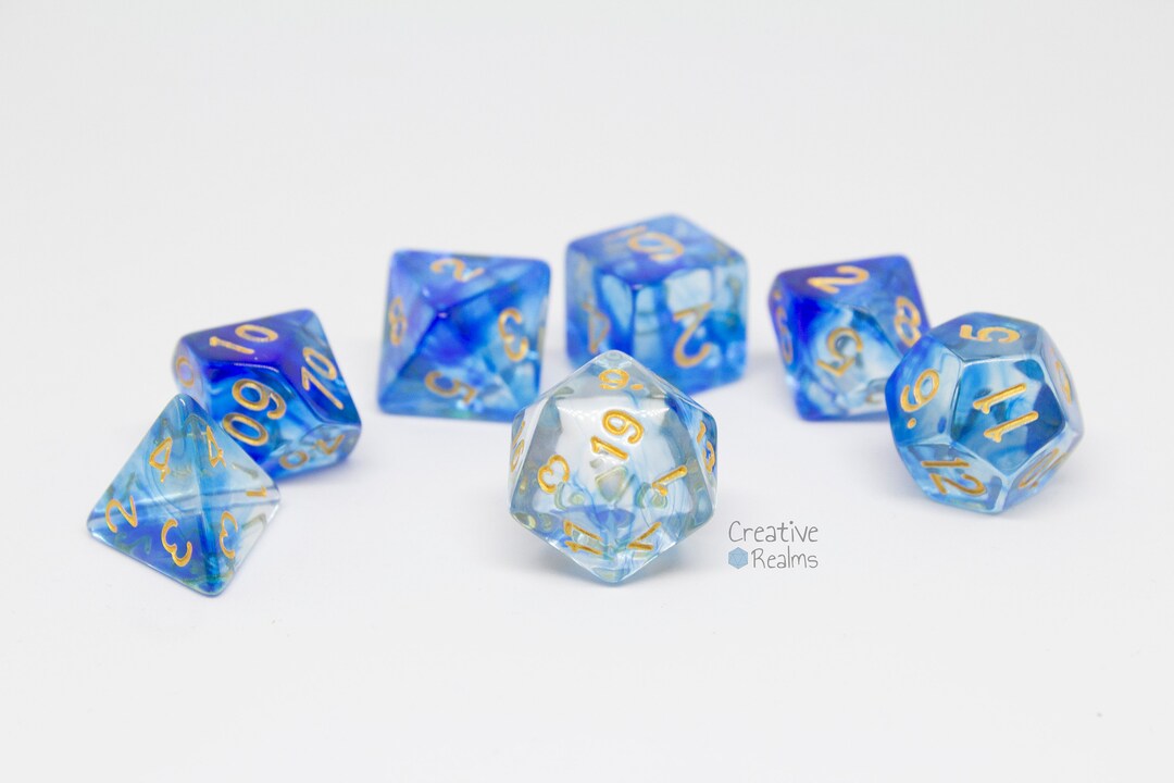 Dice Set Sea Walk Dice Set Walk in the Water 7-piece Acrylic Pen&paper ...