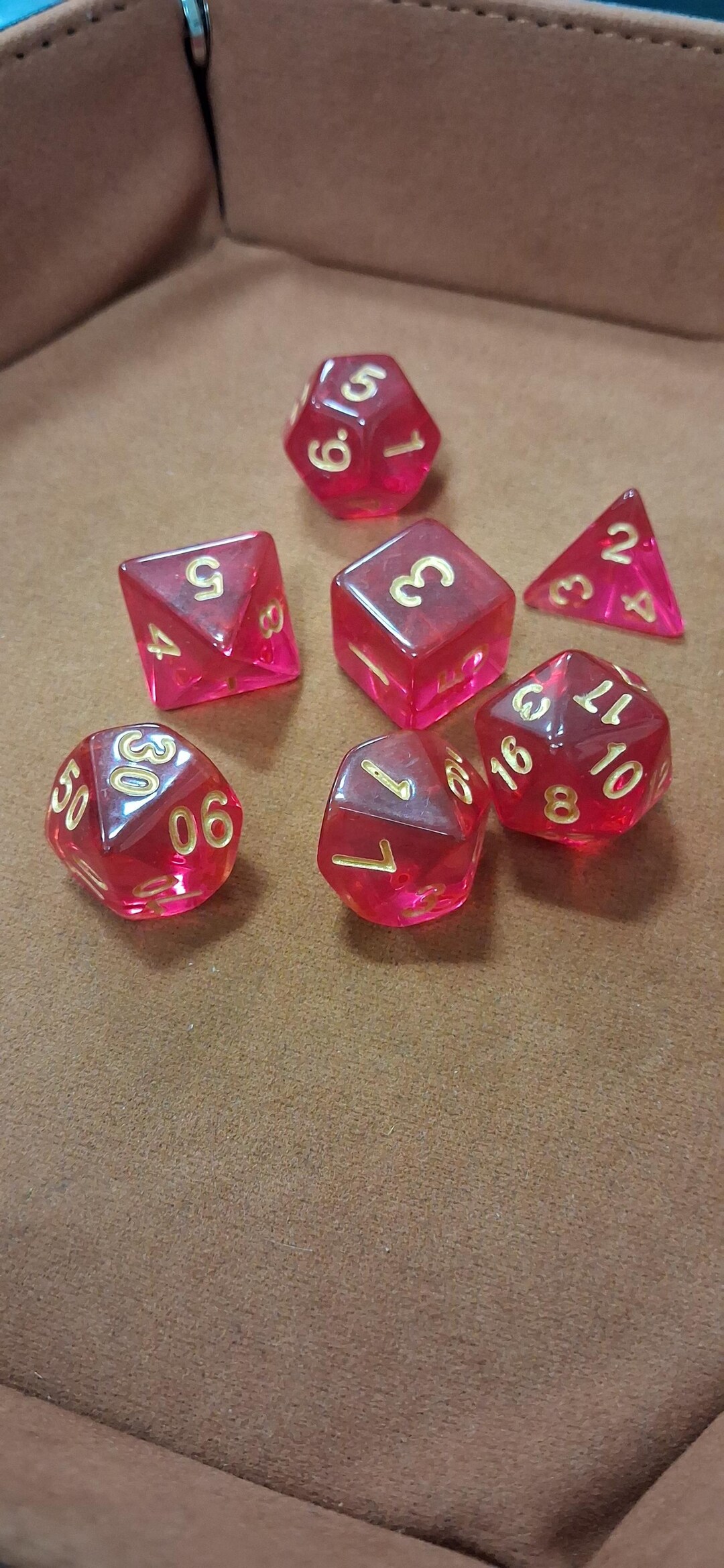 Pink Shine Dice Set | Dice Set Pink Shine | 7-piece | Acrylic | Pen ...