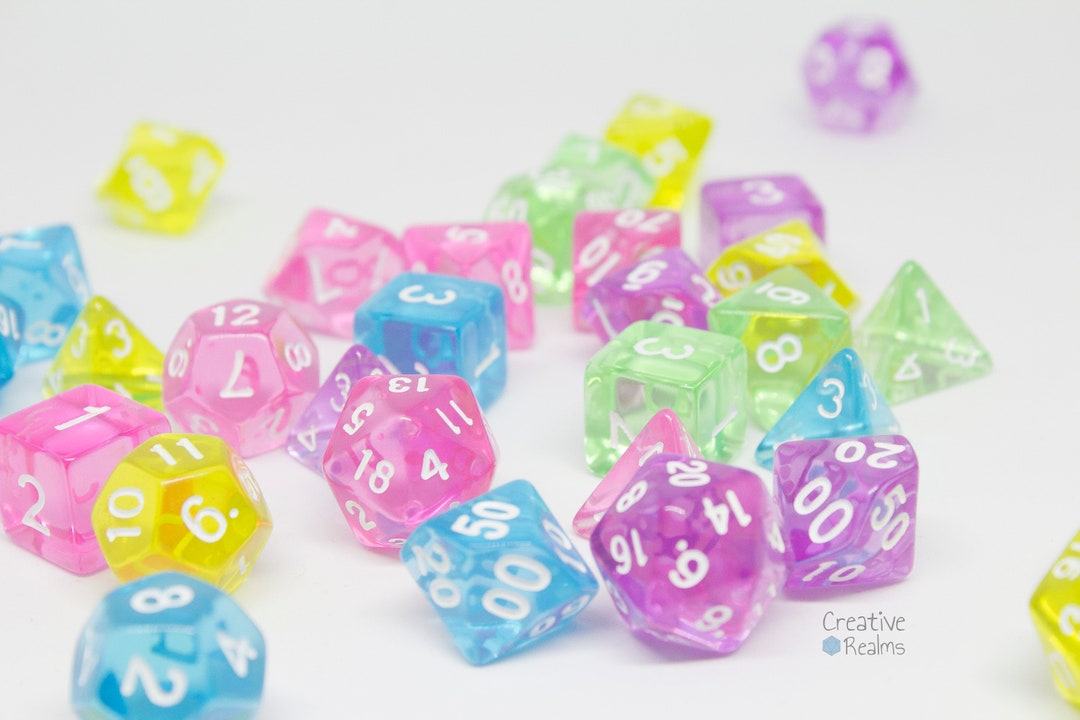 Dice Set 7 Pieces Dice Set Different Colors Acrylic for Pen & Paper ...