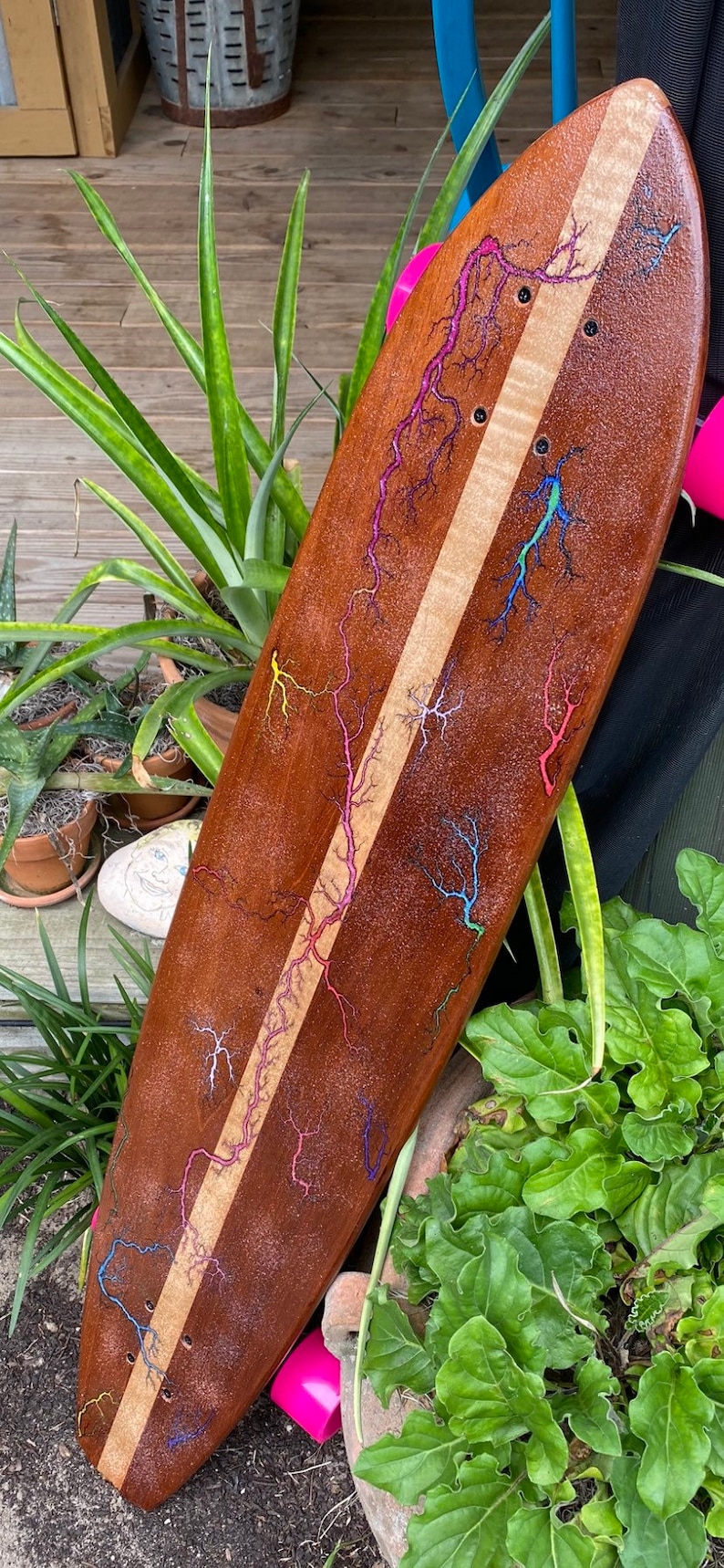 Custom Made for You! Custom Fractal Burned Epoxy Inlay Longboard - Made ...