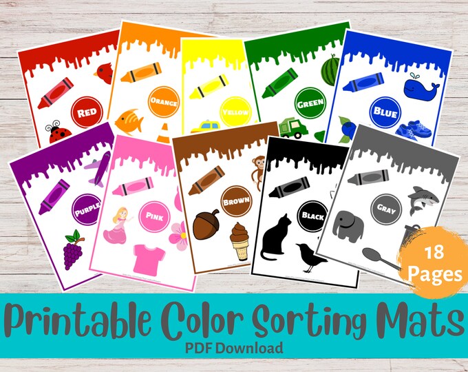 Rainbow Cereal Color Sorting Activity Mat Printable DIGITAL DOWNLOAD St ...
