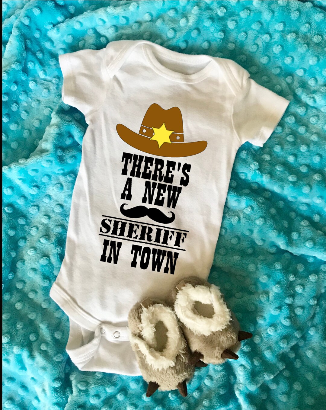 New Sheriff in Town Baby Bodysuit | Baby Announcement Outfit | Newborn ...