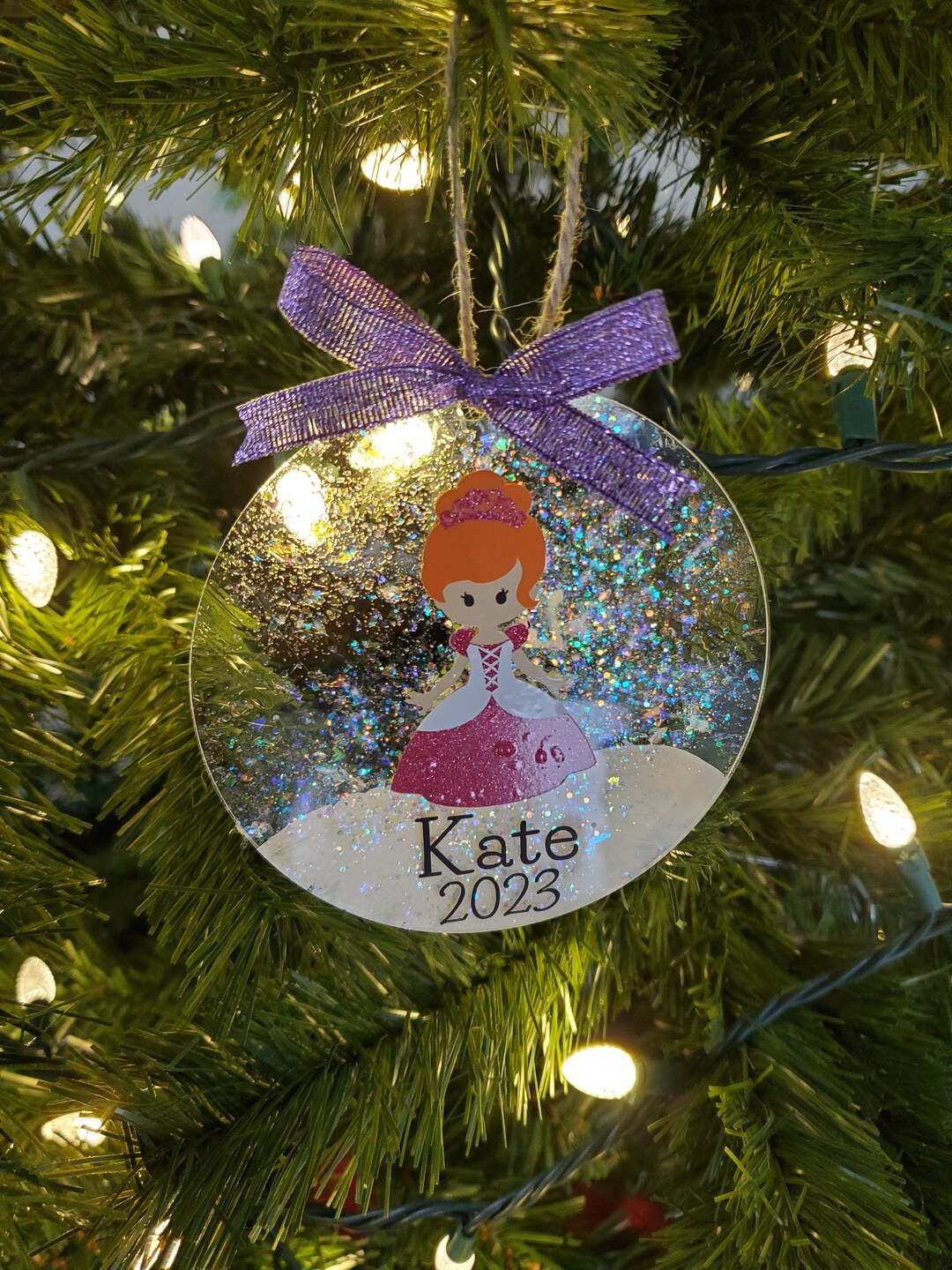 Personalized Kids Girl Princess Christmas Ornament Children - Etsy