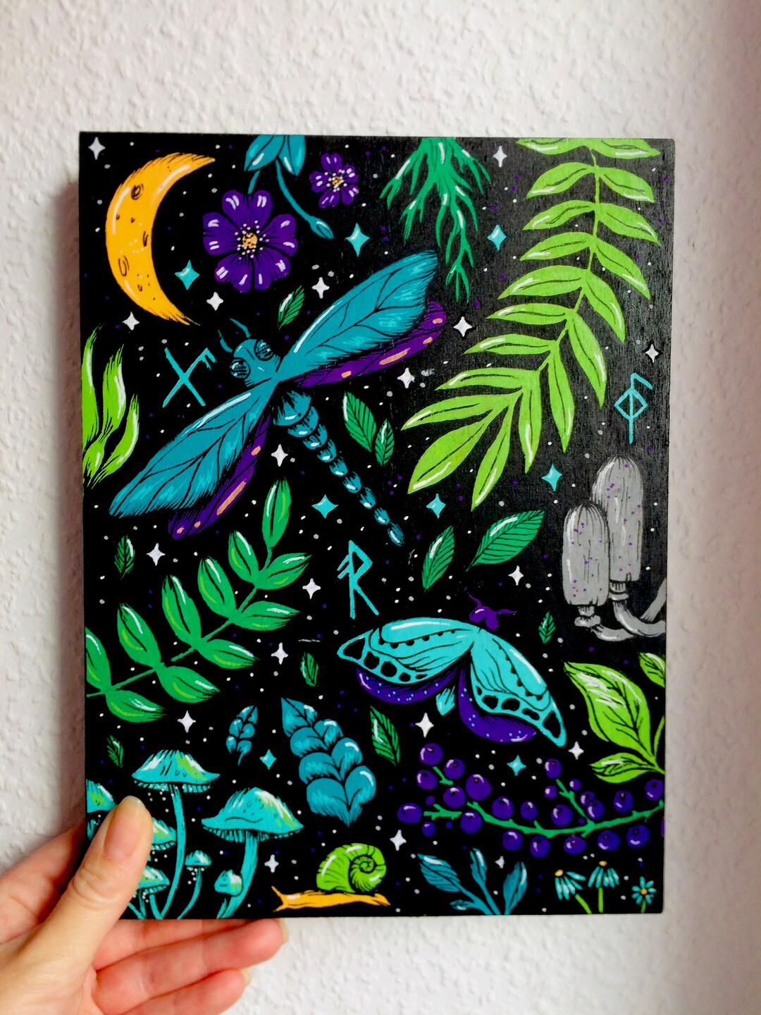 Forestcore Gothic Celestial Painting, Acrylgemälde, Originalgemälde ...