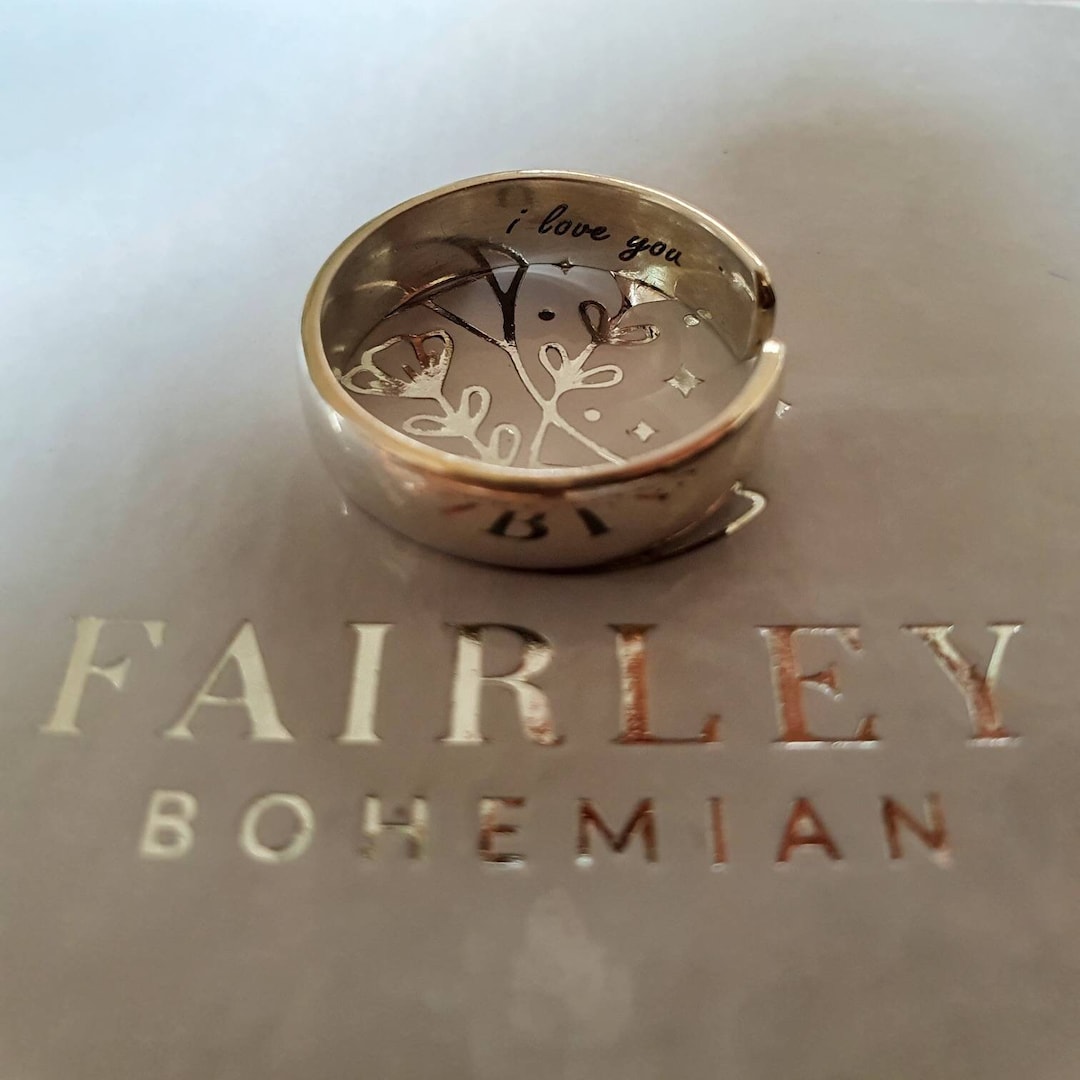 Sterling Silver Engraved Promise Ring ~ 6mm Band Ring ~ Engraved Silver ...